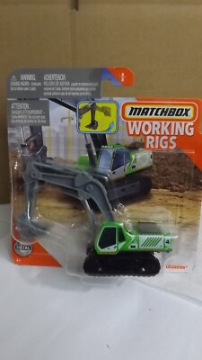 2019 Matchbox Working Rigs Green MBX Excavator Real Working Parts! | eBay