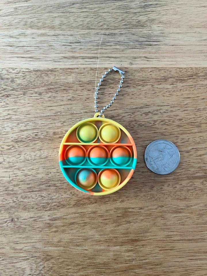 6 Pack Mini Pop Fidget Stress Relieving Push Pop Bubble Fidget Keychain ...