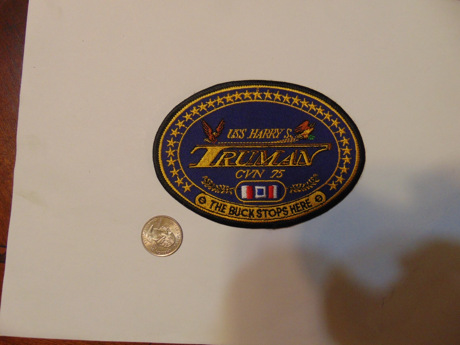 MILITARY PATCH OLDER SEW ON NAVY CARRIER USS HARRY S TRUMAN CVN 65 THE ...