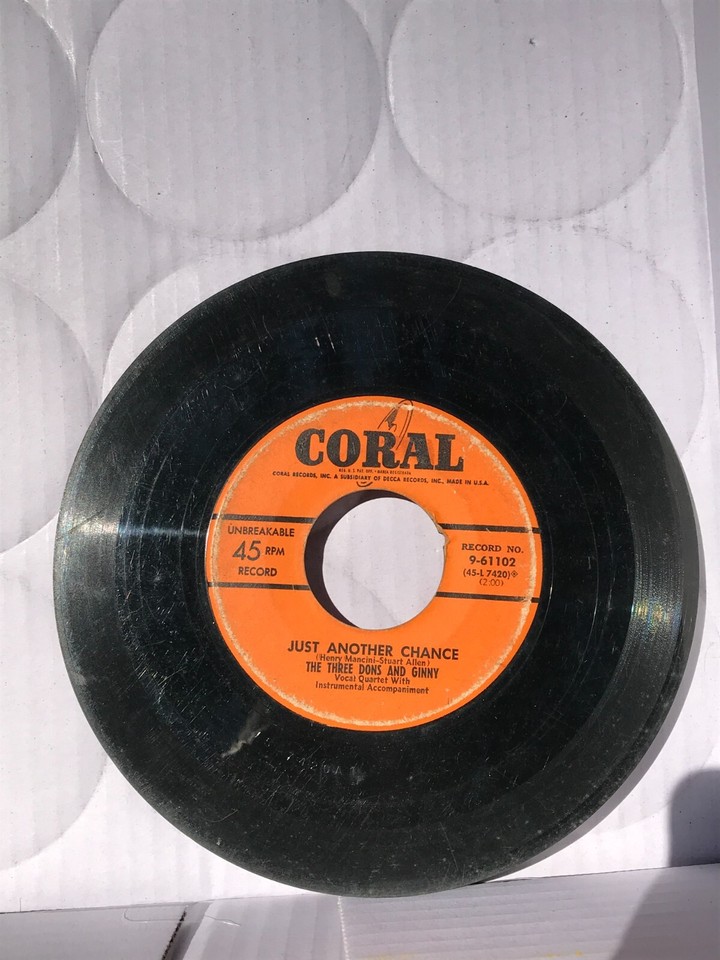 45 RPM The Jones Boy / Just Another Chance/ Three Dons and Ginny Coral Records | eBay