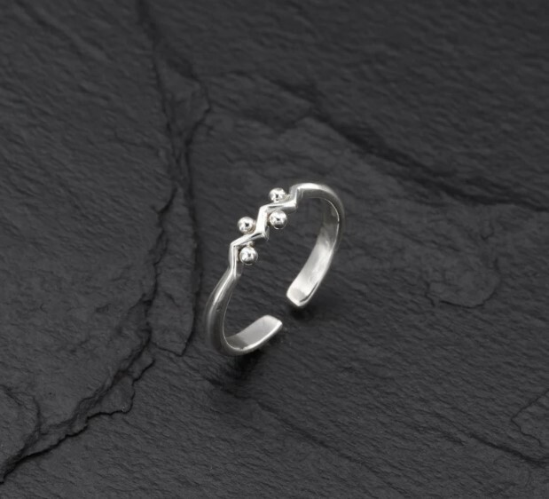 Fine Solid Metal 925 Silver WOMEN'S Thin Band Adjustable Foot Jewelry ...