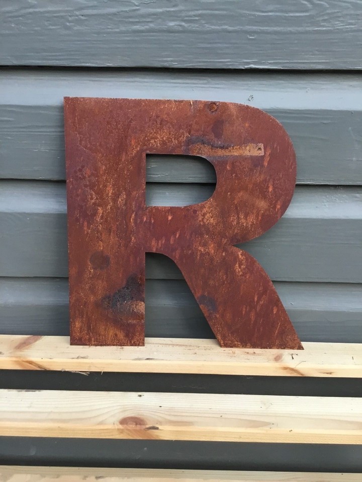 10 Inch rusty metal letters and numbers shop sign home COMBINED POSTAGE ...