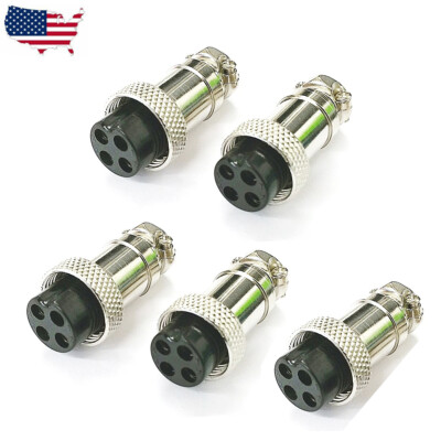 5 PCS 4 PIN FEMALE METAL MICROPHONE MIC CONNECTOR PLUG | eBay