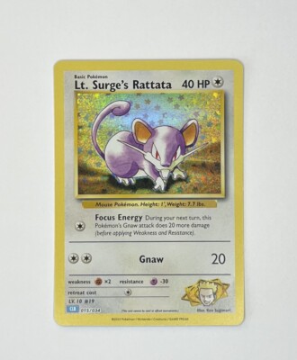 Lt. Surge's Rattata 015 /034 CLB Classic Collection English Pokemon NM ...
