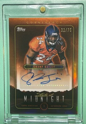 2024 Champ Bailey Auto /75 Topps Stroke of Midnight Orange Denver ...