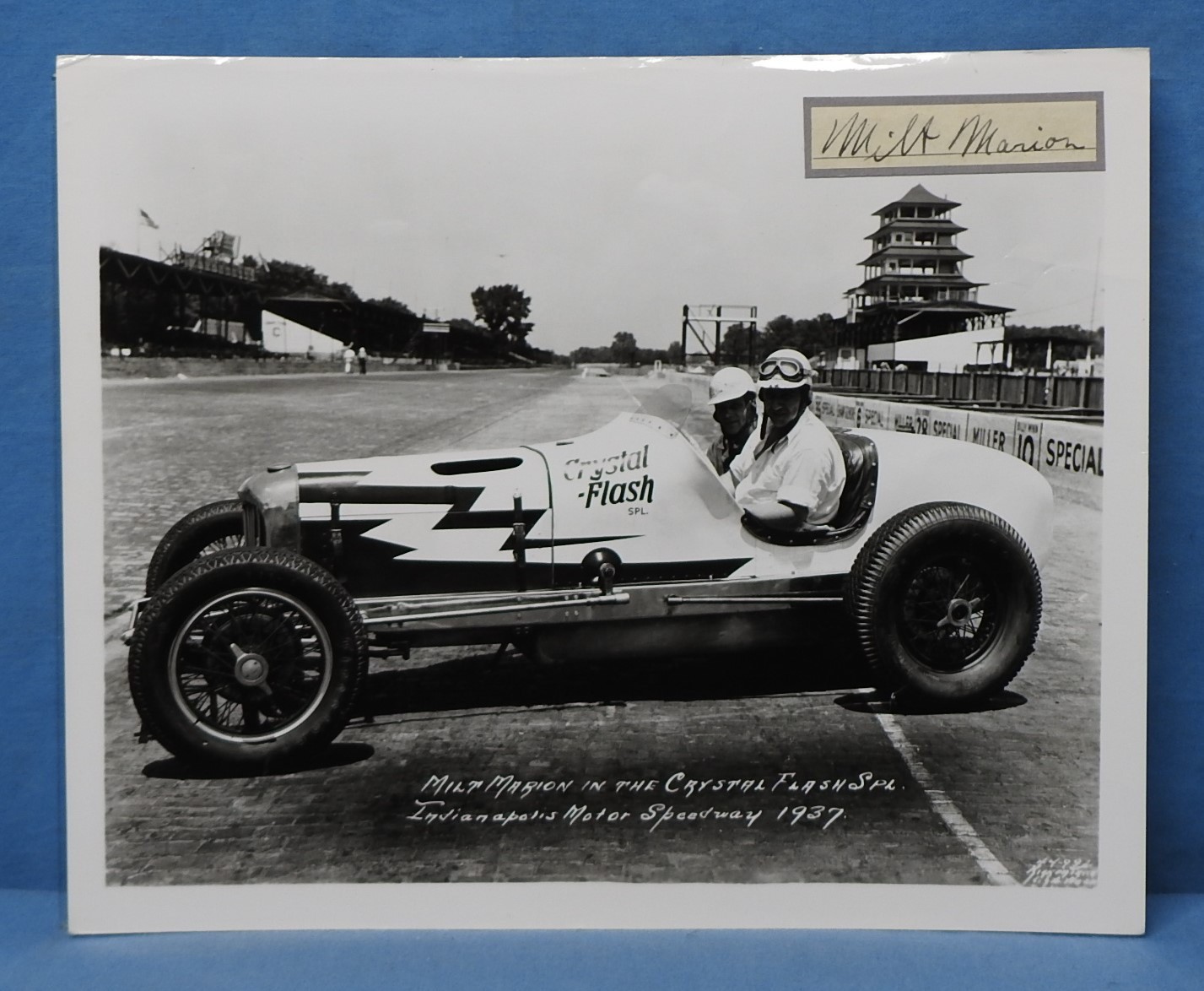 Rare Autographed 1937 Milt Marion Indy 500 Race Car Photo Dick Wallen ...
