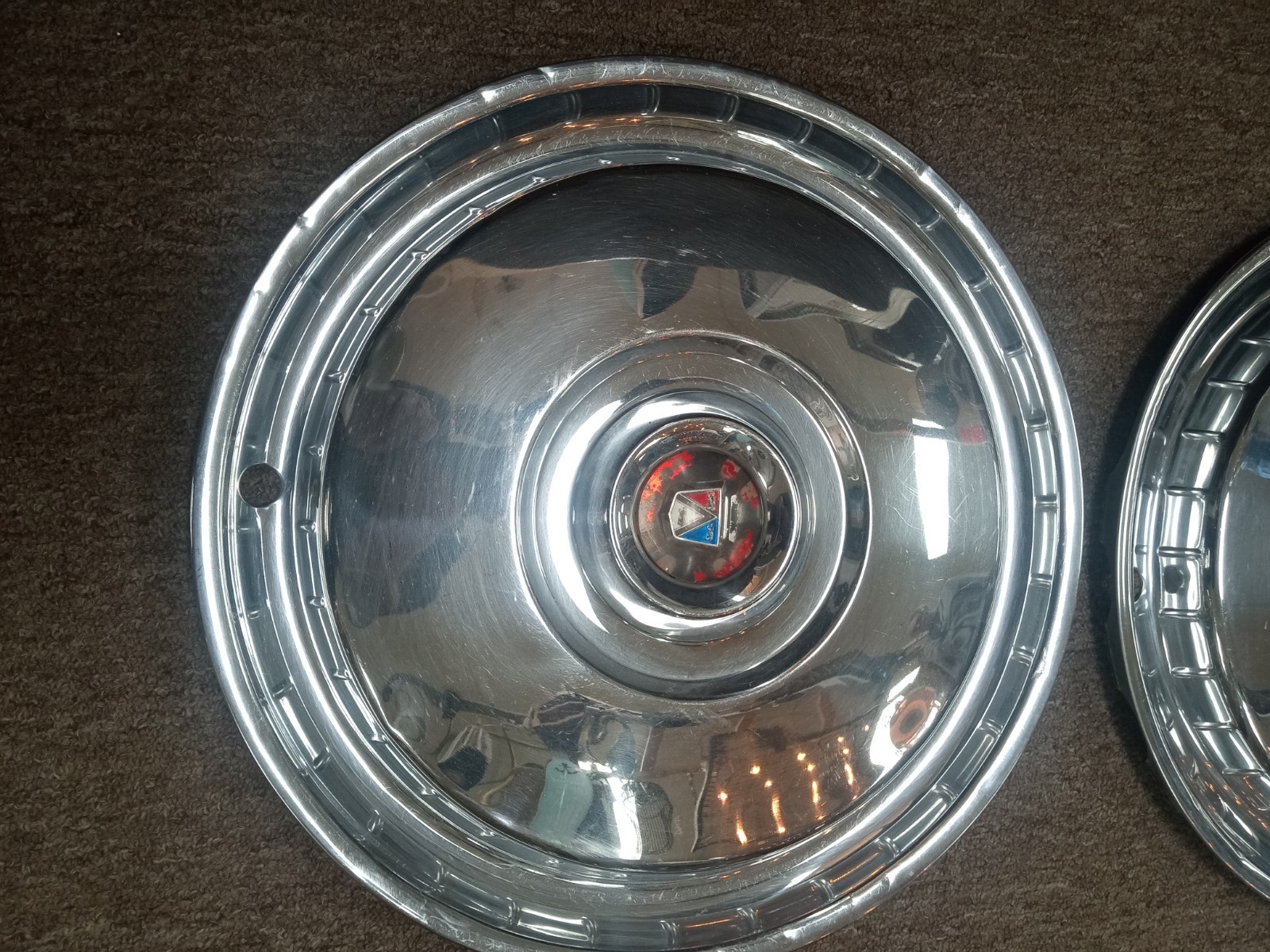 5 1955- 56 Ford Thunderbird 15” Full Hubcap Red Center convertible set ...