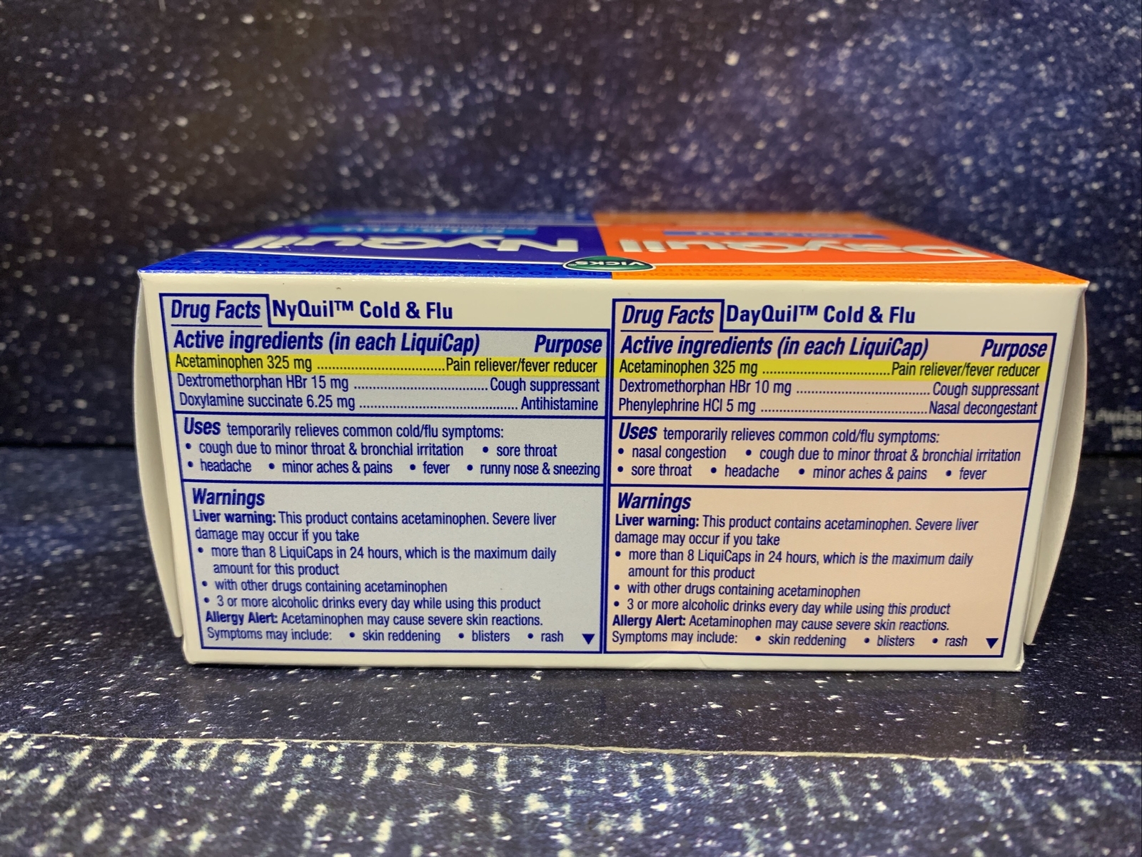 Vicks DayQuil & NyQuil LiquiCaps Pack of 24 Cold & Flu Exp 8/25 ...