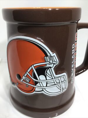 CLEVELAND BROWN NFL EMBOSSED COFFEE MUG. JUMBO MUG. Art Deco Print Mug ...