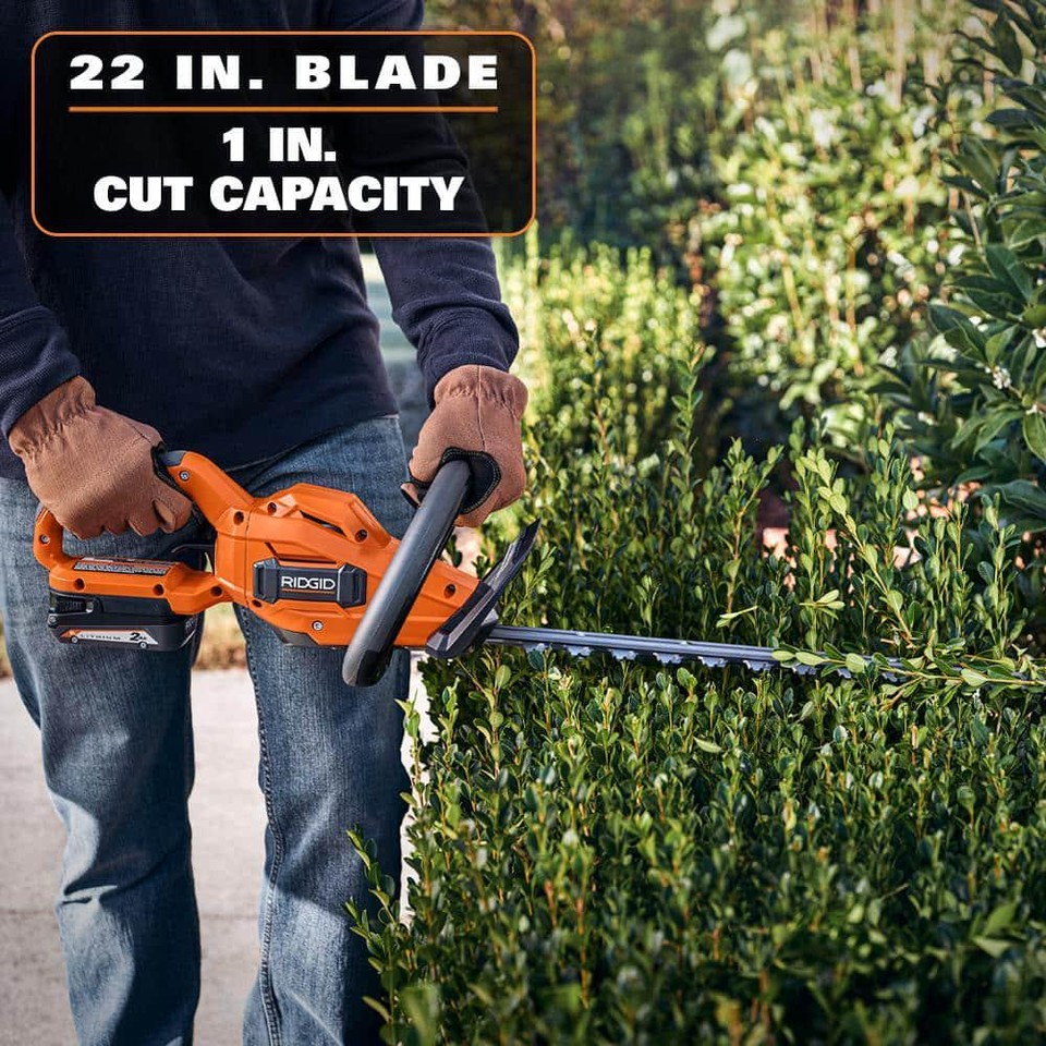 RIDGID String Trimmer, Leaf Blower, Hedge Trimmer Combo Kit 18V Li-Ion ...