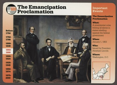 The Emancipation Proclamation Story of America History Card Events | eBay