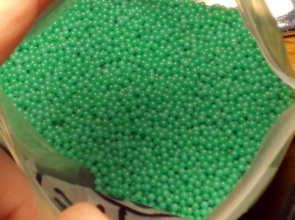 Perles Ballotini, boules de verre massif 1 1/2 mm yeux sans trou vert ...