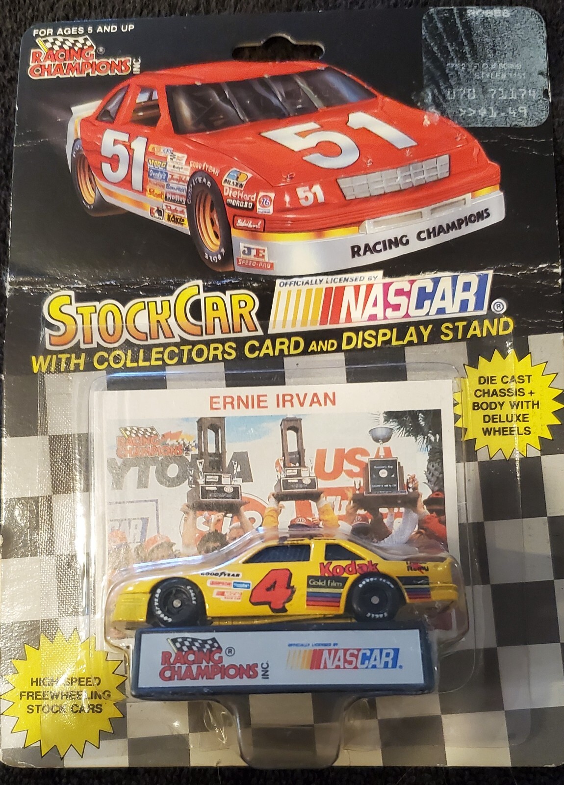 Ernie Irvan 4 Kodak Racing Champions 1:64 Scale Diecast Car 100523AST2 ...