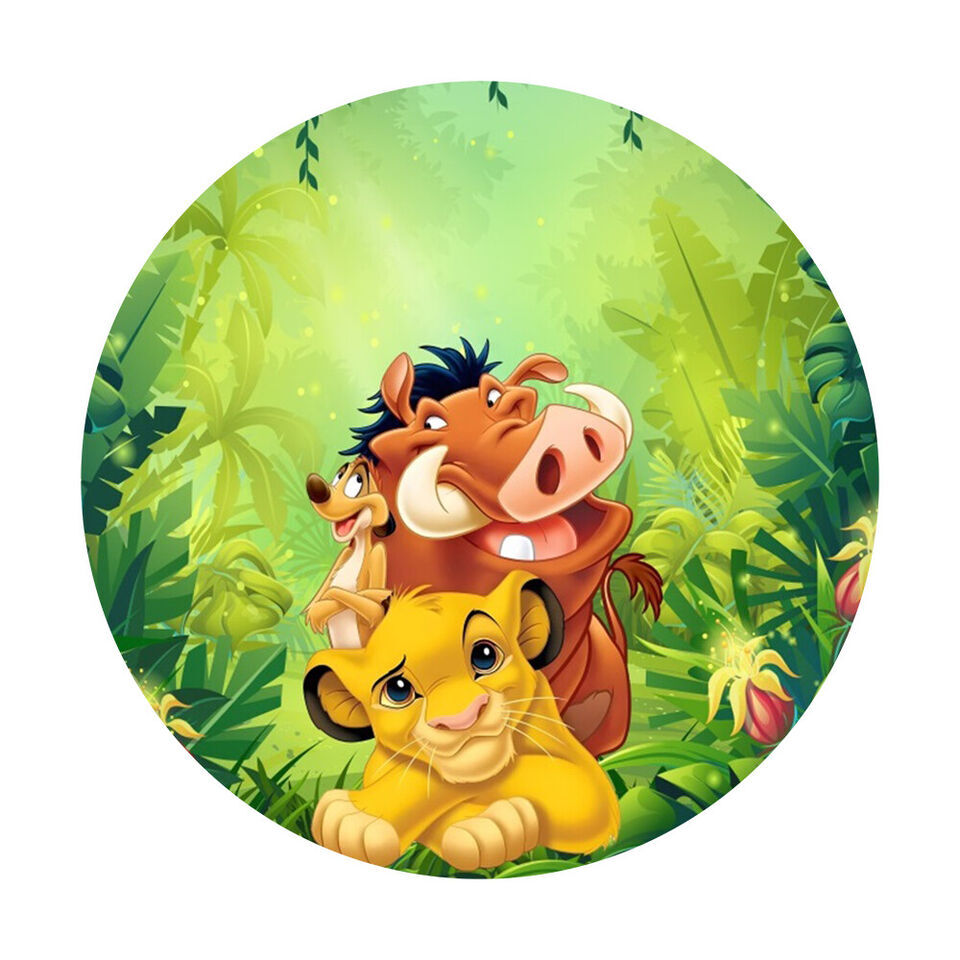 Round LION KING SIMBA BABY SHOWER BIRTHDAY PARTY SUPPLIES BACKDROP ...