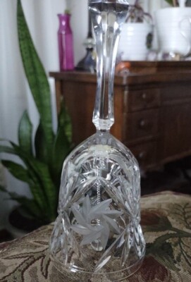 Vintage Lead Crystal Dinner Bell Starburst Diamond Cut Glassware | eBay