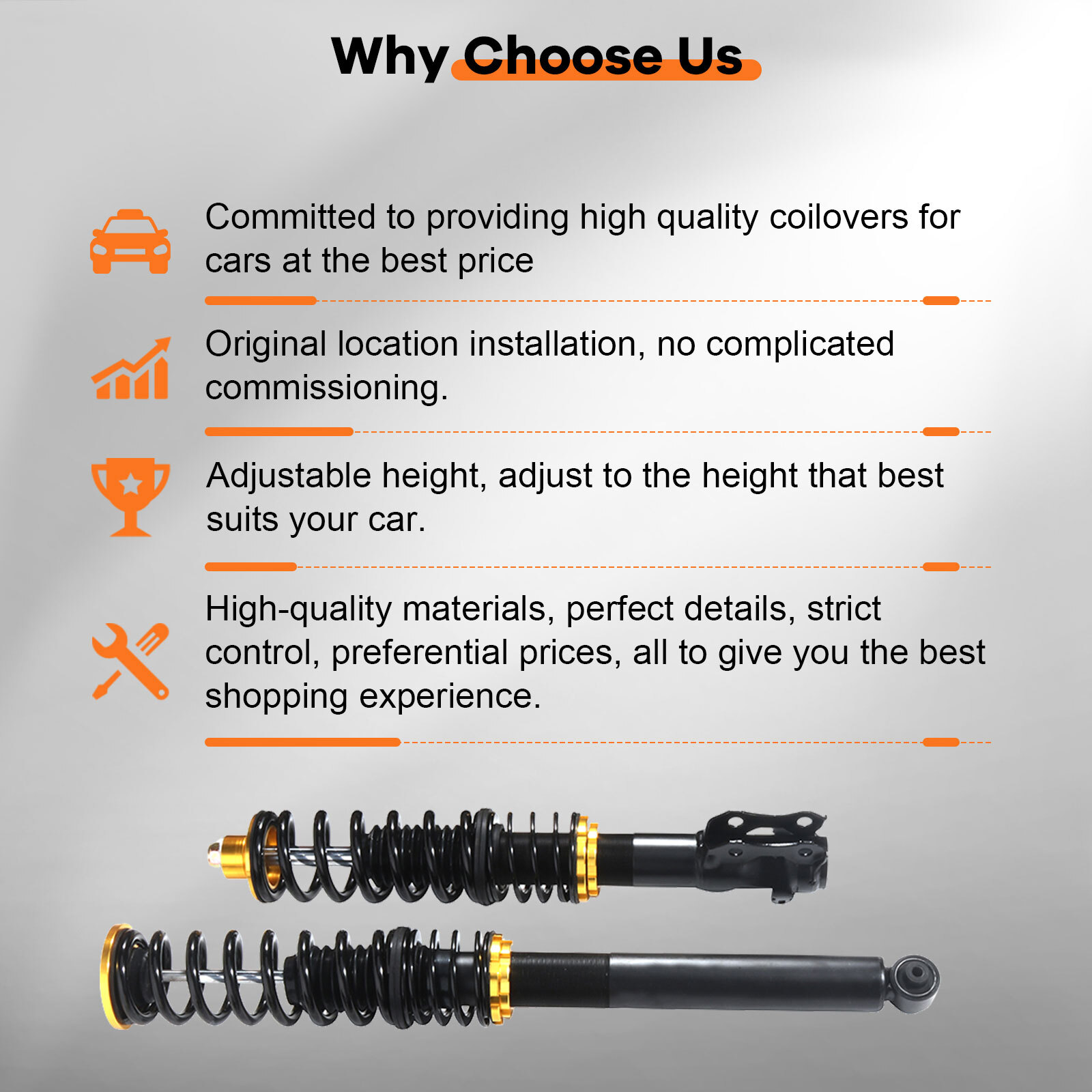 Coilovers Shocks Struts Suspension Springs Kits For VW MK2 MK3 GOLF ...