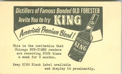Chicago IL King Black Label Whiskey, Chicago Sun Times | eBay