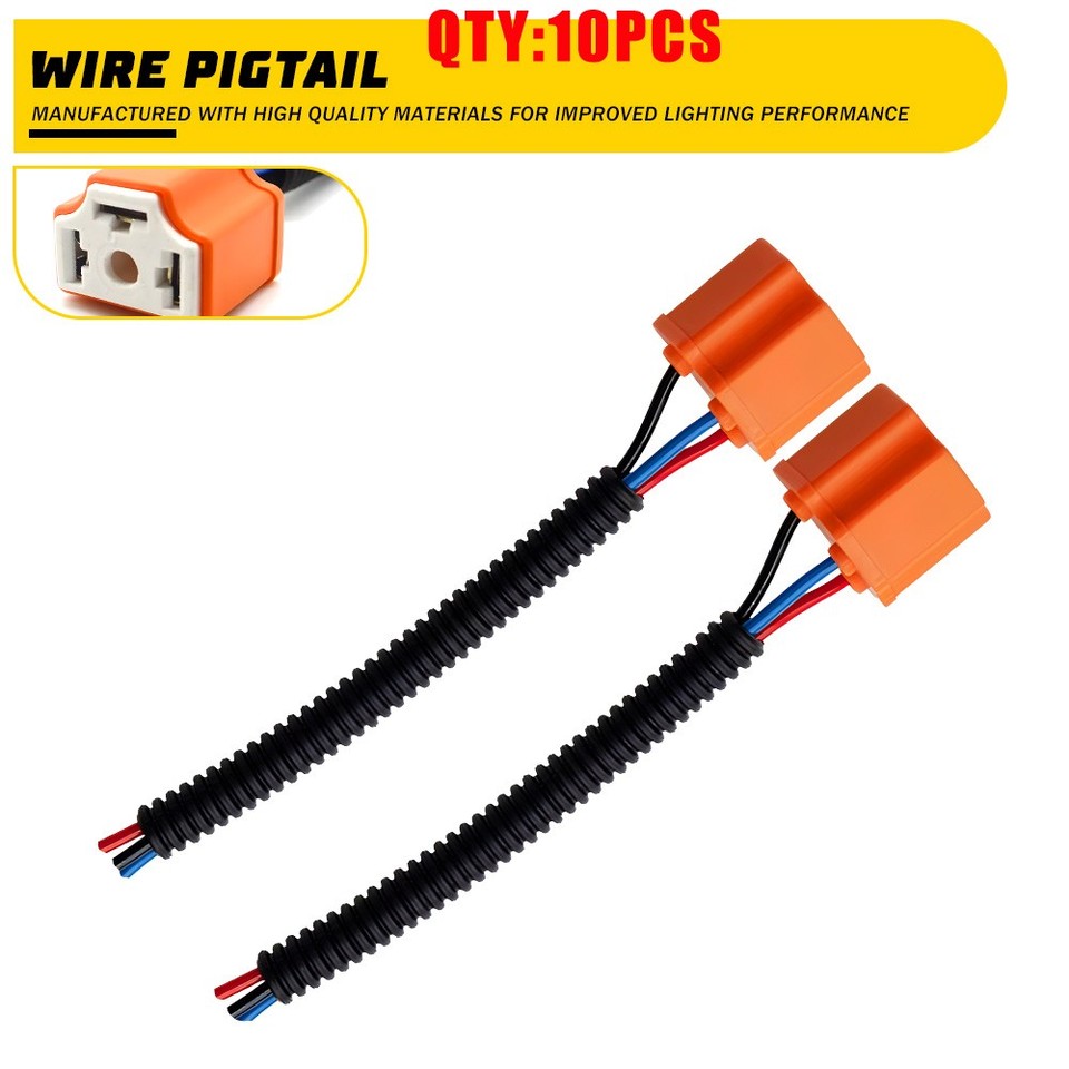 9003 H4 Female Ceramic Headlight Bulb Socket Wire Pigtail Harness Plug ...