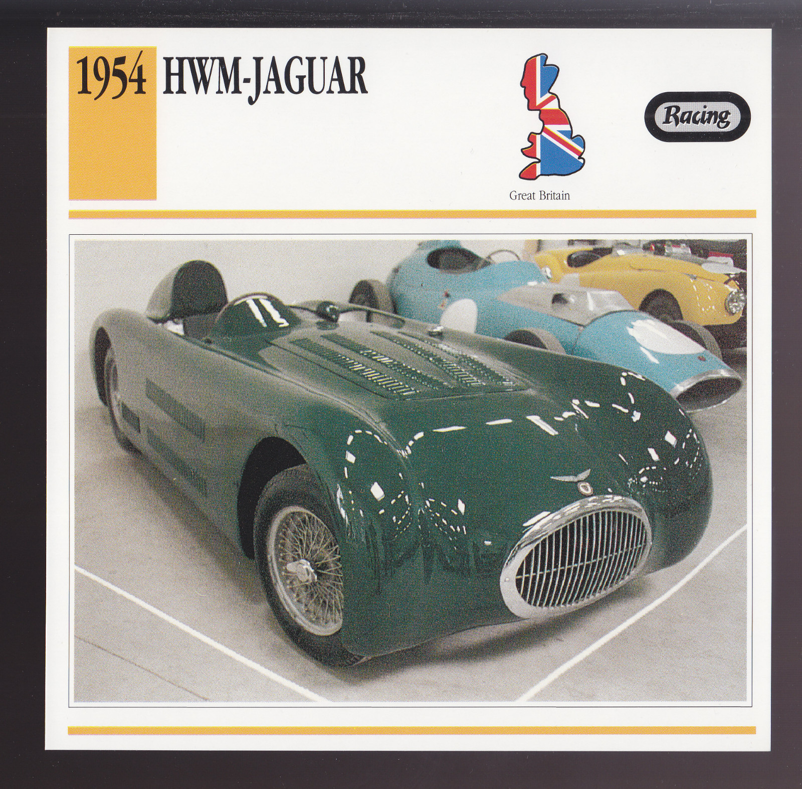 1954 HWM-Jaguar British Race Car Photo Spec Sheet Info ATLAS CARD H.W ...