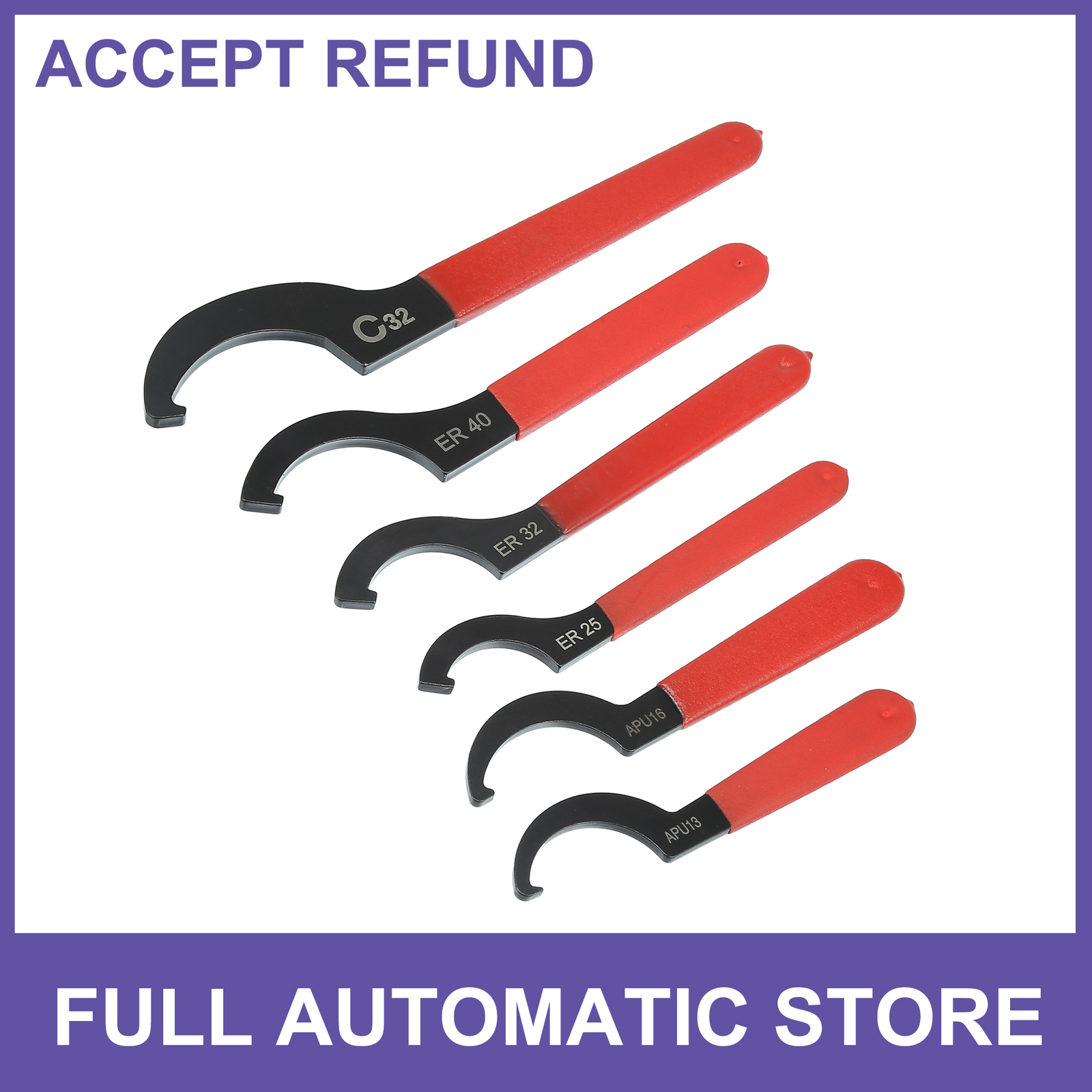 6pcs Steel Coil Over Wrench Shock Spanner Universal Adjustable Wrenches ...