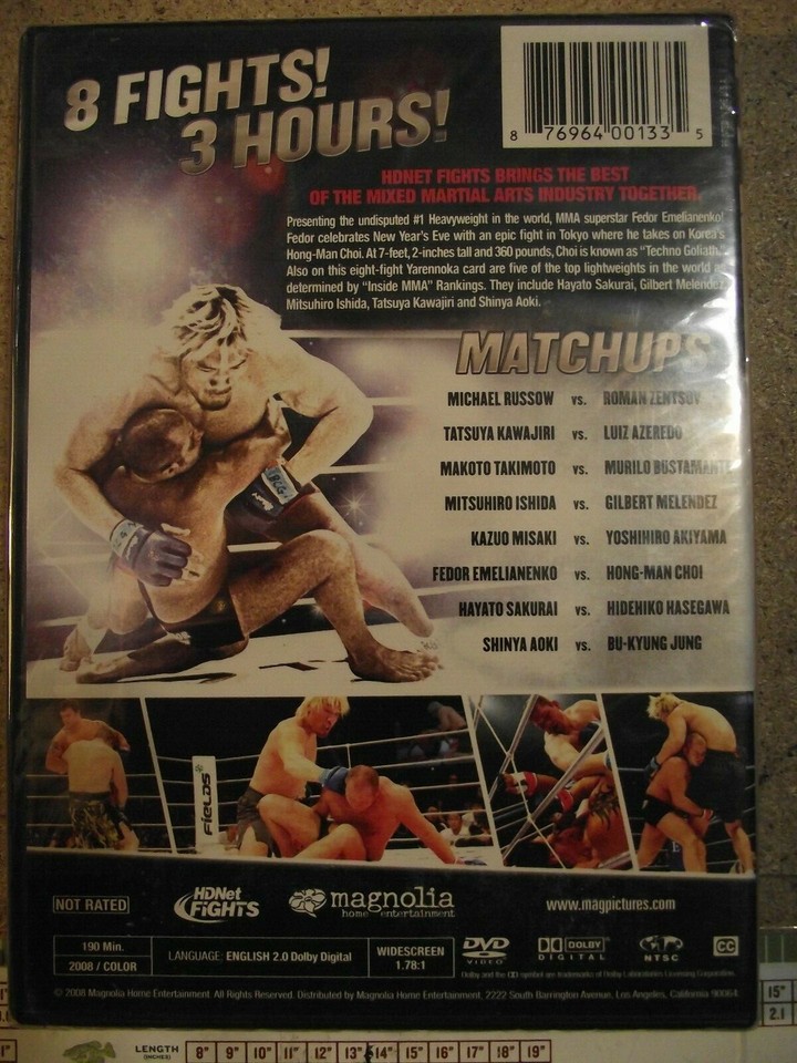 HDNet Fights : Fedor Returns Yarrenoka From Japan (DVD 2008) 8 fights ...