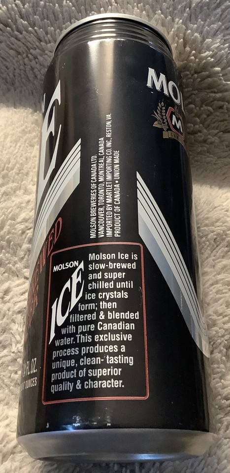 Molson Ice Beer Ice Brewed Beer Aluminum 24 Ounce Beer can 3 Cities ...