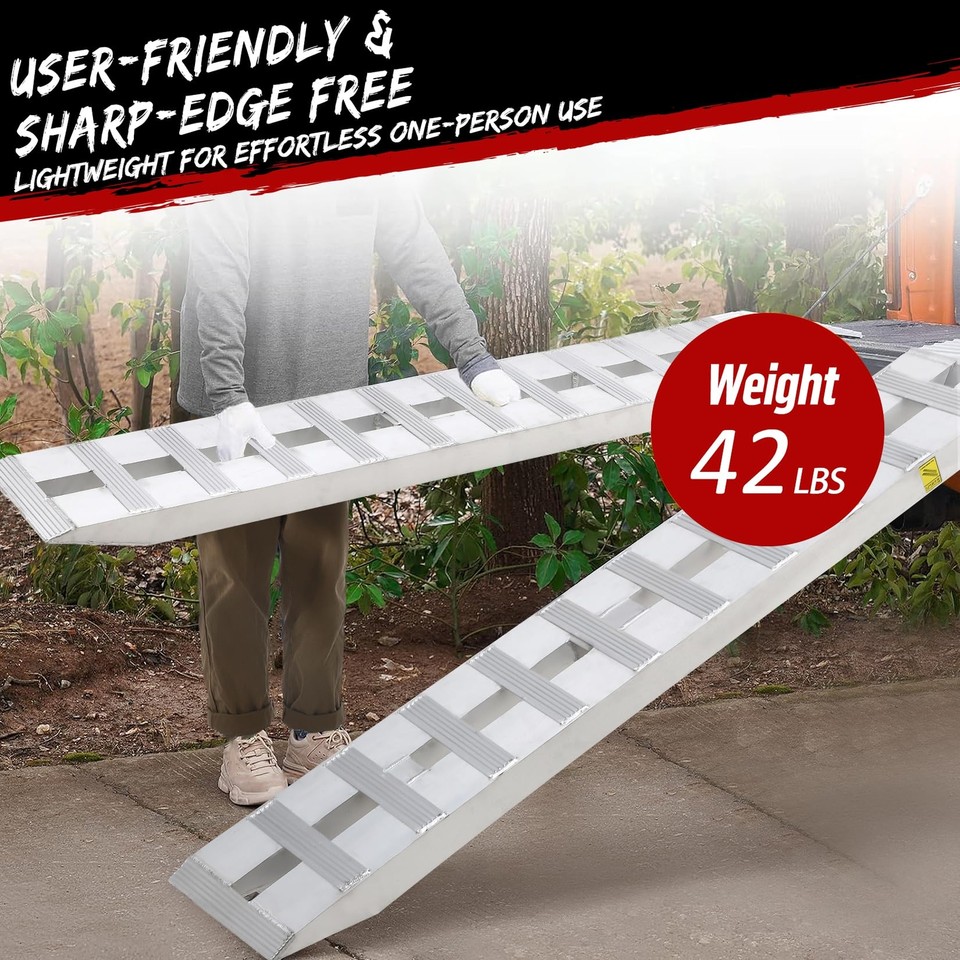 2x 60/72/84/94" Aluminum Car Trailer Ramps Truck Loading Ramps 6000 lbs ...