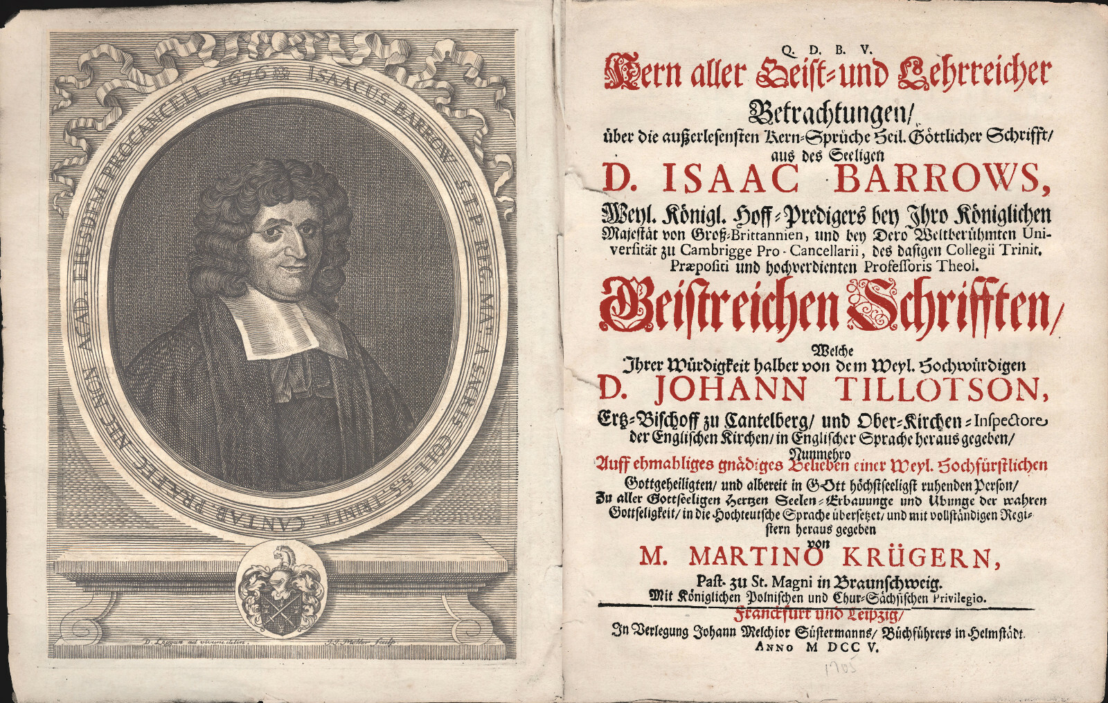 Theological Works Isaac Barrow father of Calculus first German ...