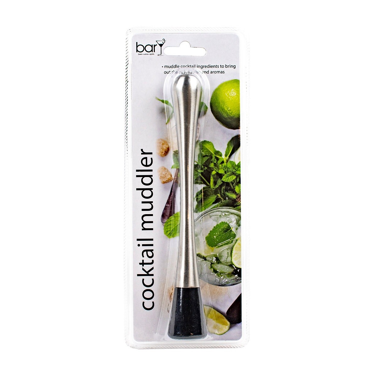 BarY3 BAR-0760 Cocktail Muddler, Black/Silver, Stainless Steel 810027745545| eBay
