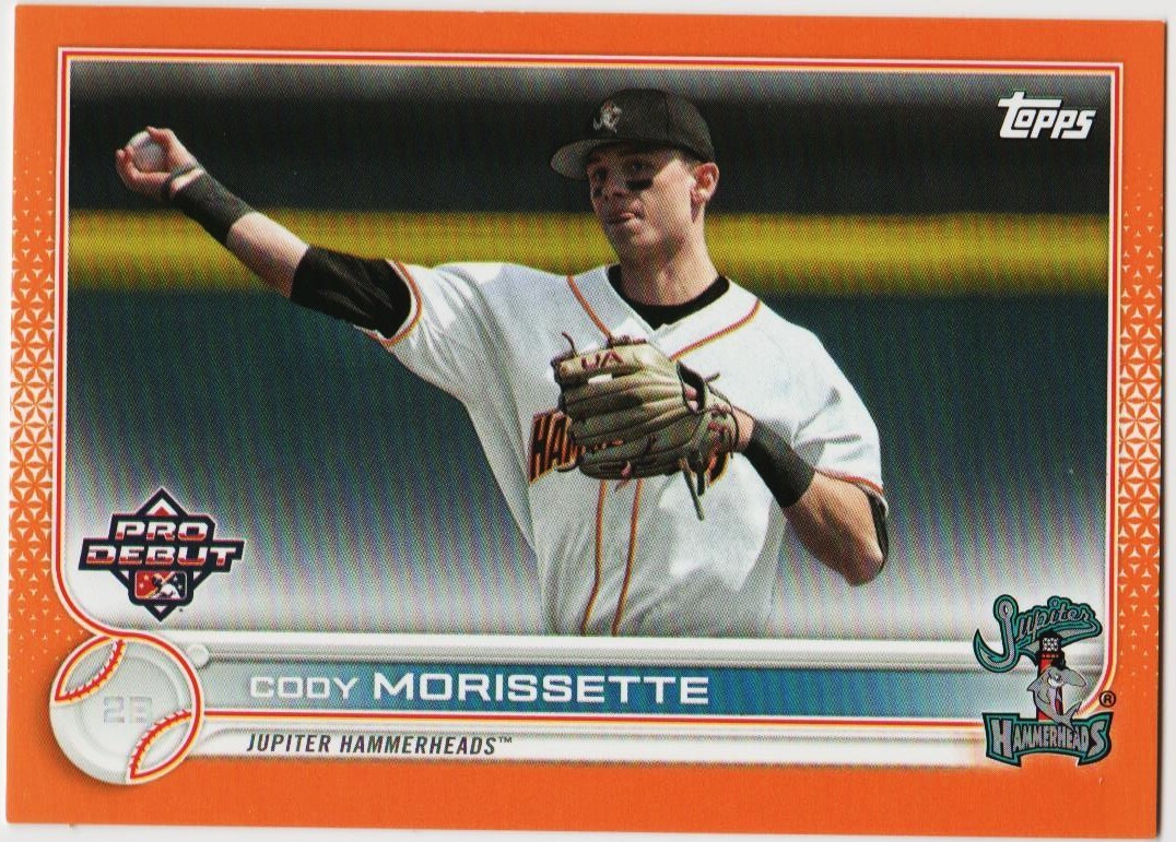 CODY MORISSETTE 2022 TOPPS PRO DEBUT ORANGE BORDER 9/25 SSP CARD # PD ...
