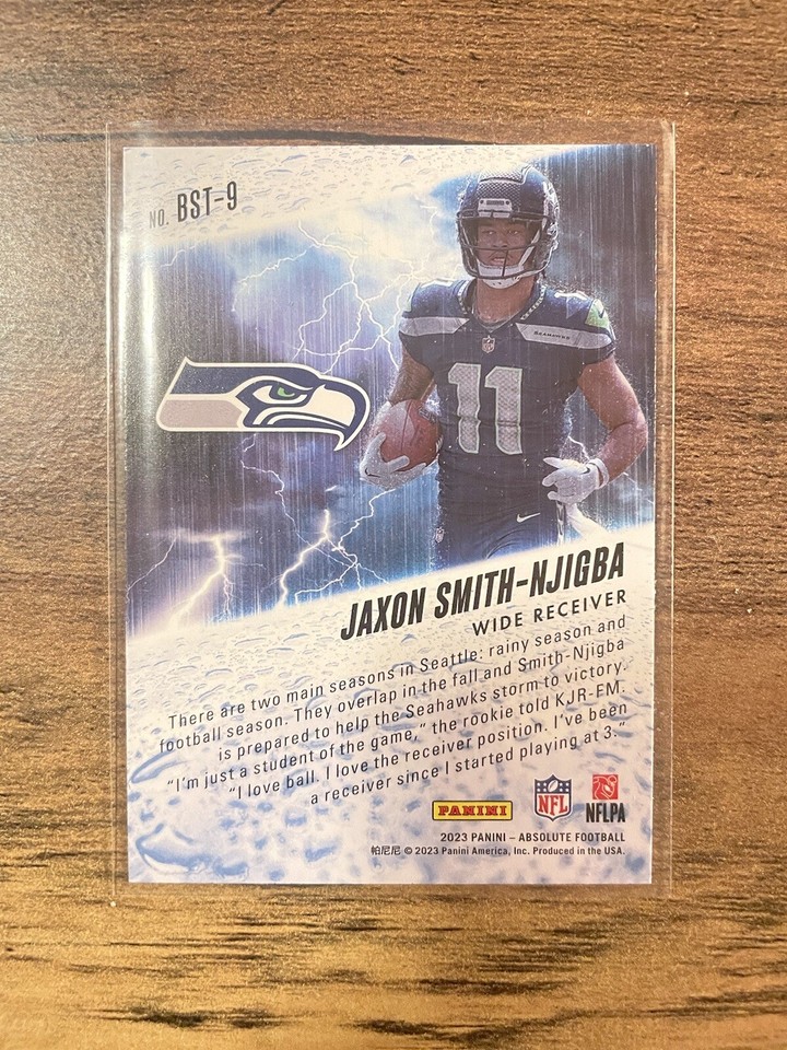 2023 Absolute Football RC By Storm Jaxon Smith-Njigba #BST-9 Seahawks ...