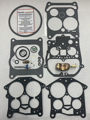 ROCHESTER Q-JET MARINE CARBURETOR REBUILD KIT & BRASS FLOAT MERCRUISER ...