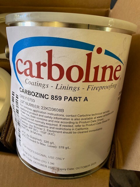 Carboline Carbozinc 859 Part A, EXP 10/2025 | eBay