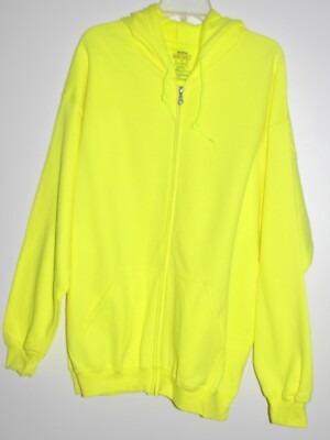 Gildan Smart Basics Hoodie High Viz Safety Green Full Zip With Pockets ...