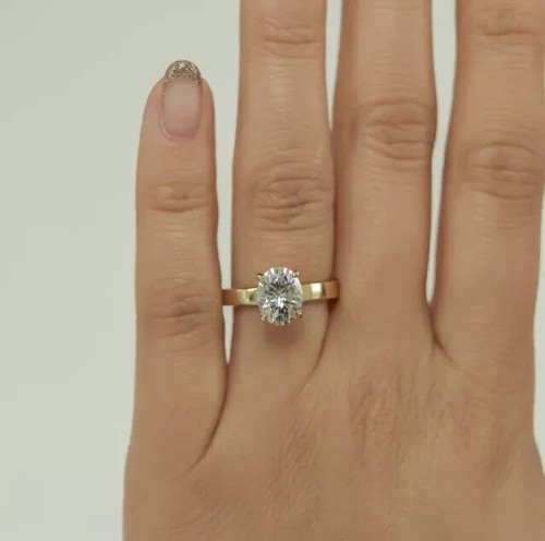 1.04 Carat Lab Grown CVD Diamond Gold Plated Silver Solitaire Engagement Ring | eBay