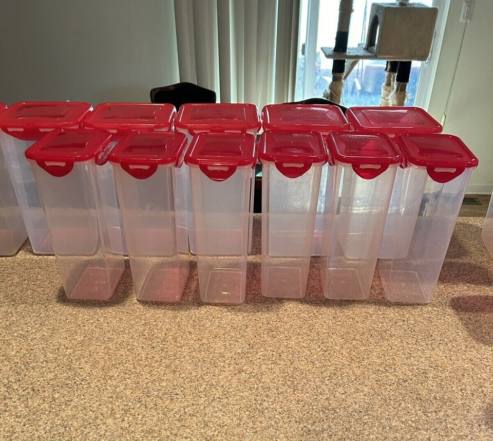 Lock N Lock Pantry Storage Containers Set of 33 containers with Red ...