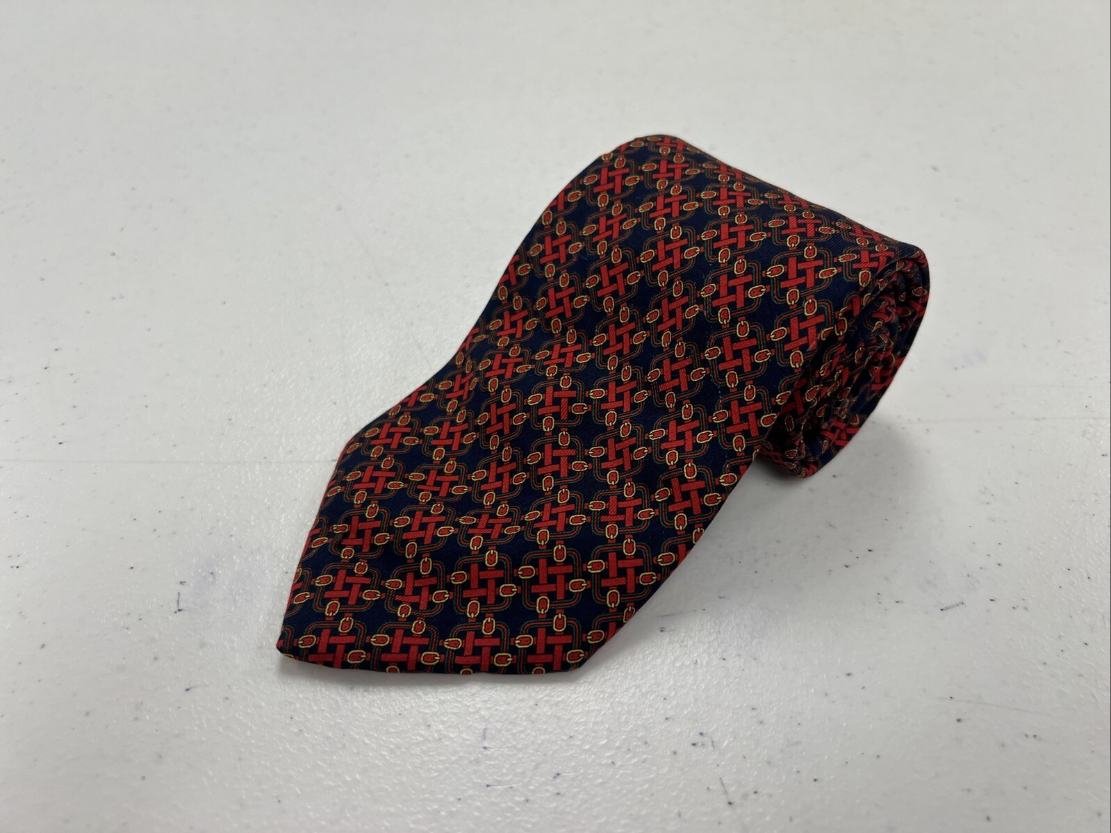 Brooks Brothers USA Men's Navy Blue & Red Locks Novelty Silk Neck Tie ...