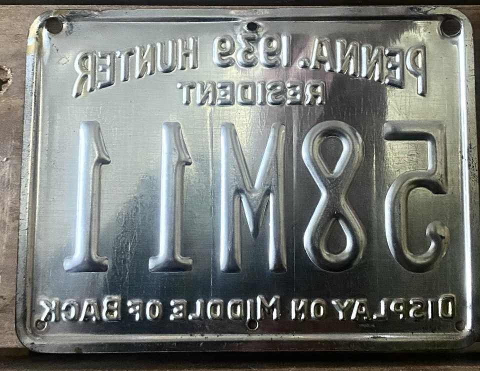 Vintage 1939 Pennsylvania Resident Hunting Metal License | eBay