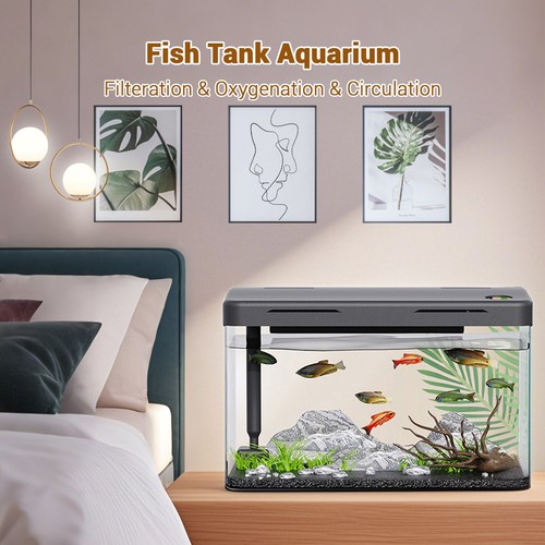 Aquarium Fish Tank Starter Kit Fish Tank Mini Desktop Rectangular Fish ...