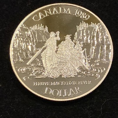 1989 Canada Mint Silver Dollar - Mackenzie River – .375 Oz ASW; .500 ...