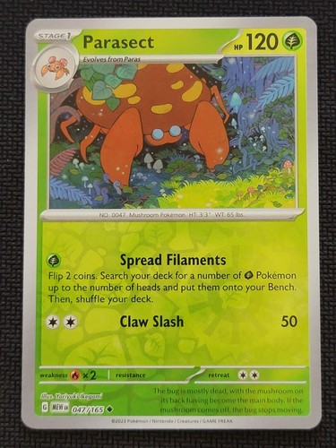 Parasect 047/165 Reverse Holo 151 Scarlet Violet Pokémon TCG_NM_US ...