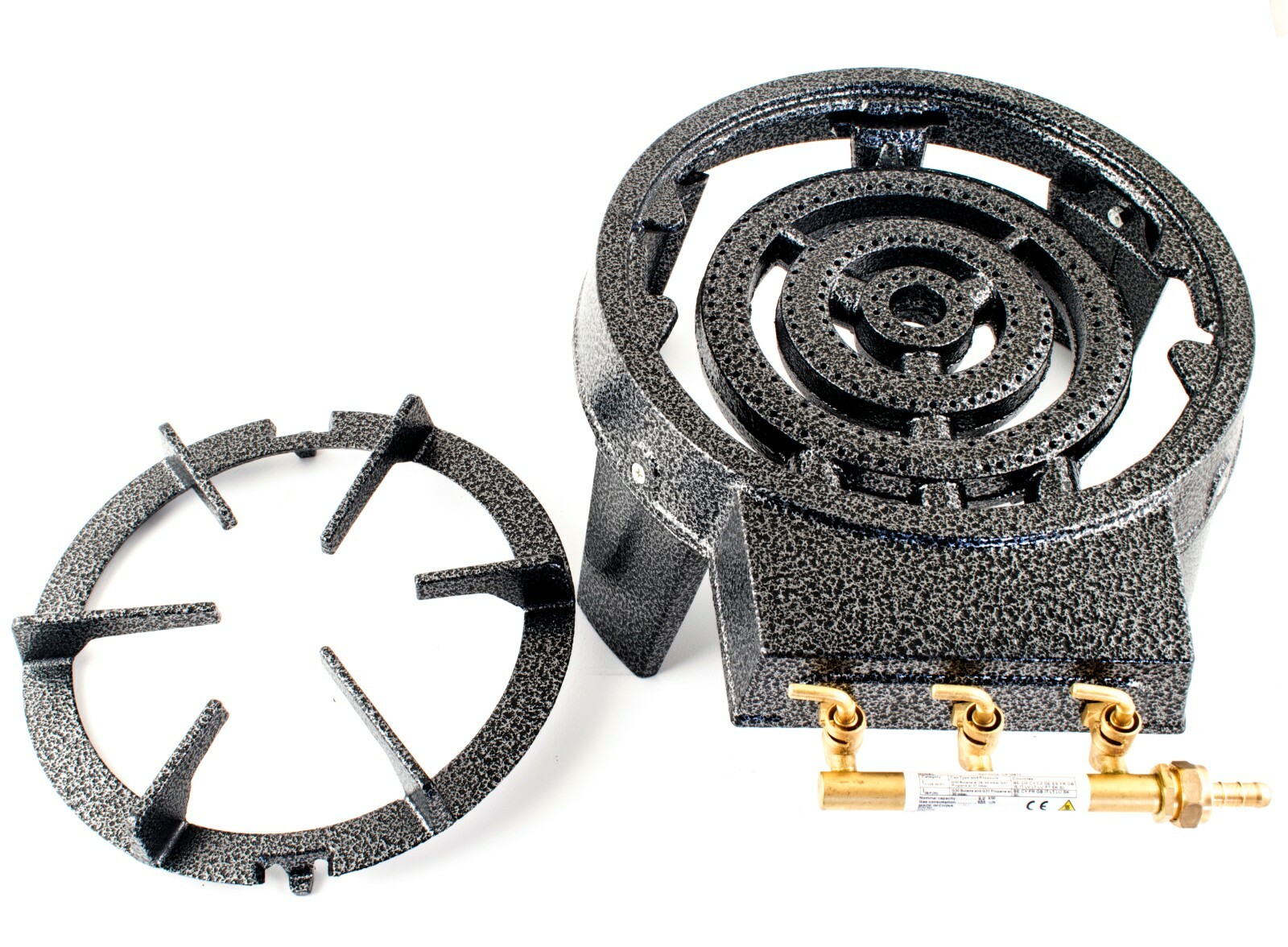 Triple Gas Boiling Ring 3 Cast Iron Burner Large Cooker Stove 9kW ...