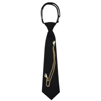 Ties for Women Men, Punk Metal Chain Necktie Pre-Tied Love Shape-gold ...