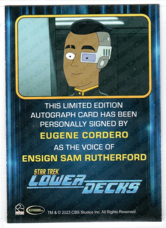 STAR TREK LOWER DECKS EUGENE CORDERO SAM RUTHERFORD INSCRIPTION ...