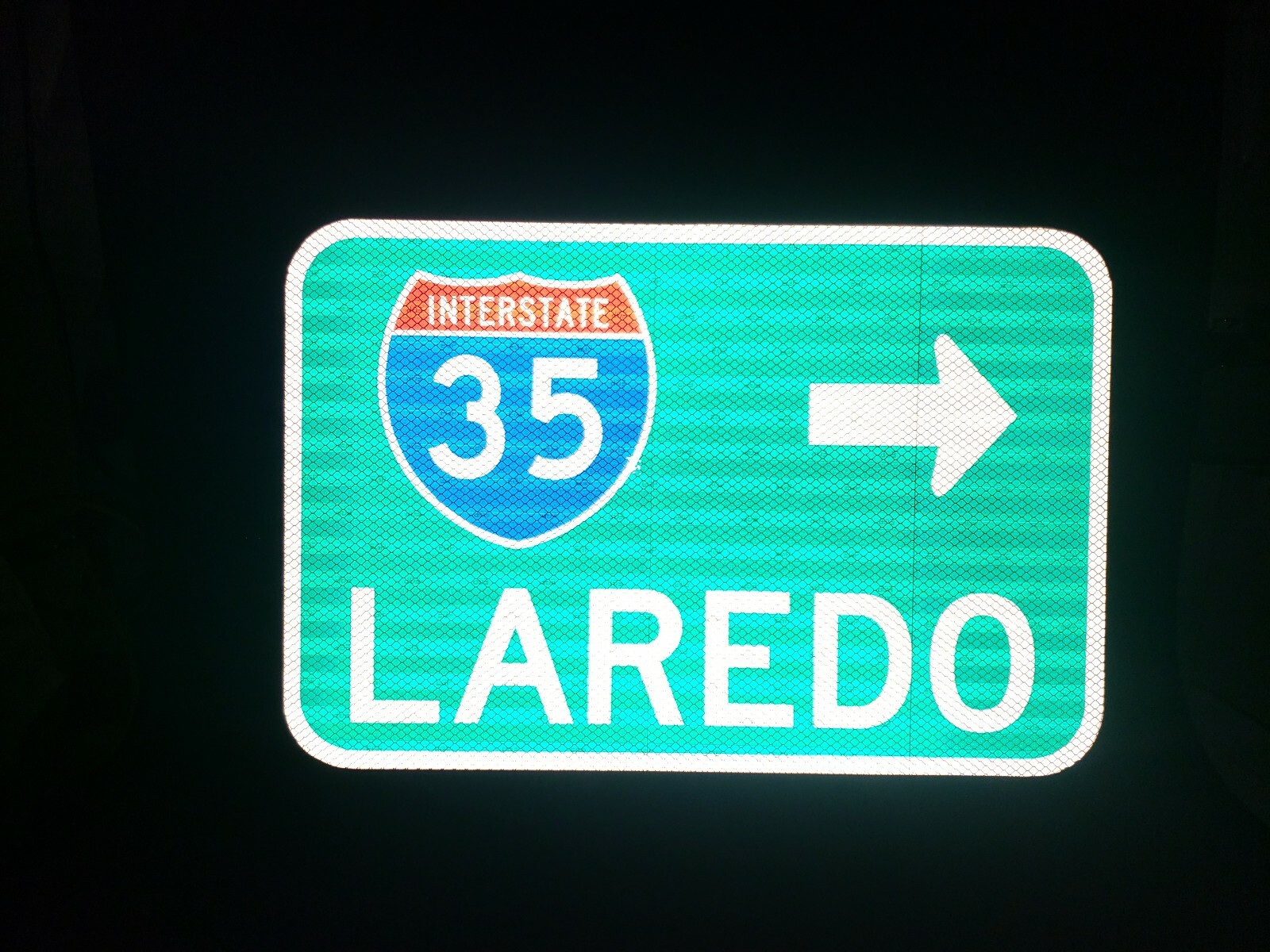 LAREDO Interstate 35 route road sign- Texas, TXDOT, Texas A&M ...