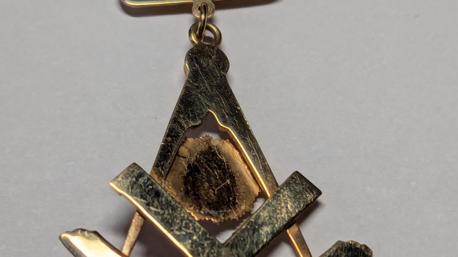 MASONIC 10K SOLID YELLOW GOLD RULER COMPASS MEDAL BADGE PIN BINGHAM ...