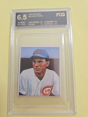 1950 BOWMAN ANDY PAFKO CARD #60 CHICAGO CUBS BASEBALL CARD FCG 6.5 EX ...
