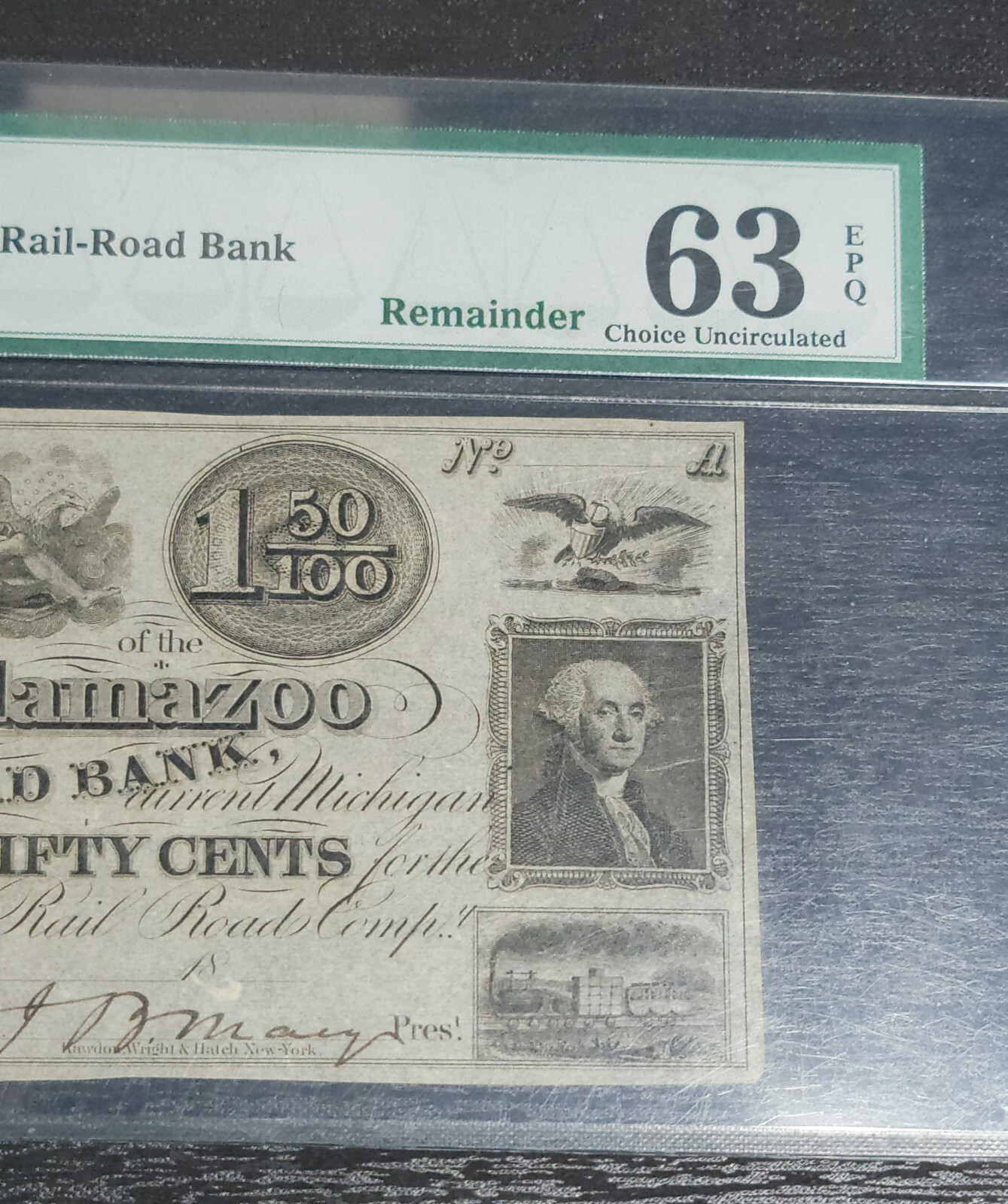 1840s Erie and Kalamazoo Railroad Bank $1.50 Note Adrian MI 1.50 C PMG ...