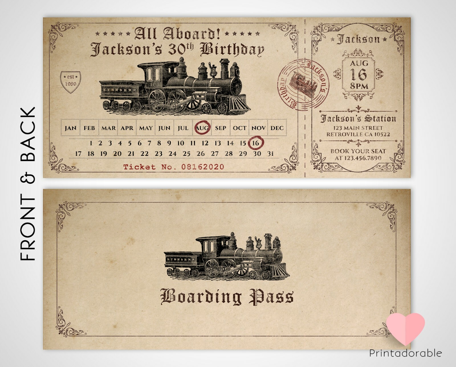 Vintage Train Ticket