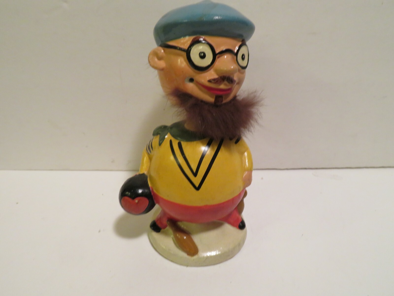 Bowling Beatnik Figure Coin Bank Bobble Head Nodder-Bobbin Head-Beard ...
